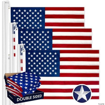 G128 - USA American Flag 3x5FT 3 Pack Double-sided Embroidered ...