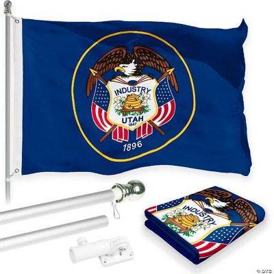 G128 - Combo Pack: 6 Feet Tangle Free Spinning Flagpole (Silver) Utah ...