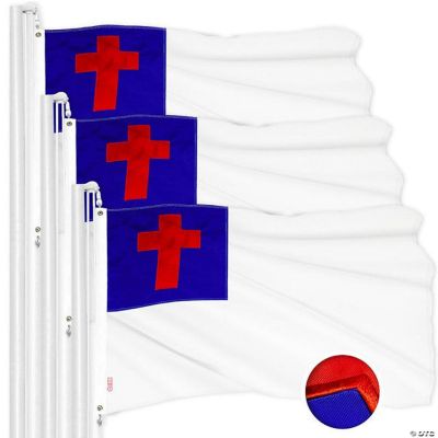 G128 - Christian Flag 3x5FT 3 Pack Embroidered Polyester | Oriental Trading