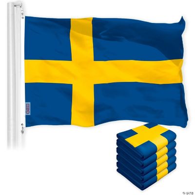 G128 - Sweden Swedish Flag 3x5FT 5 Pack 150D Printed Polyester ...