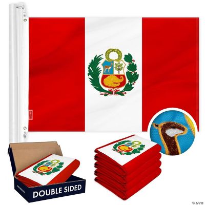 G128 - Peru Peruvian Flag 3x5FT 5 Pack Double-sided Embroidered ...