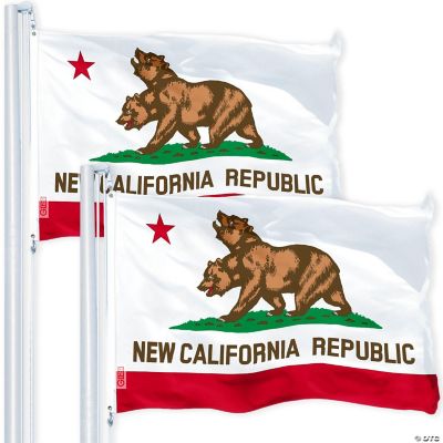 G128 - California CA Double Headed Bear Flag 3x5FT 2 Pack 150D Printed ...