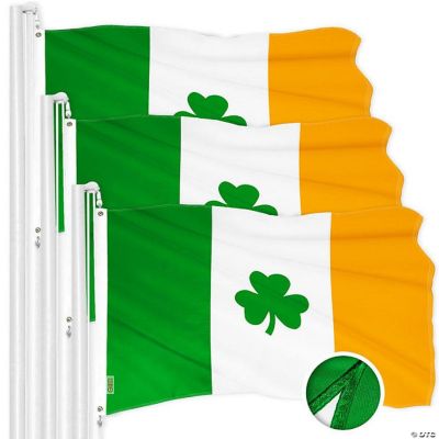 G128 - Ireland SHAMROCK Irish Flag 3x5FT 3 Pack Embroidered Polyester ...