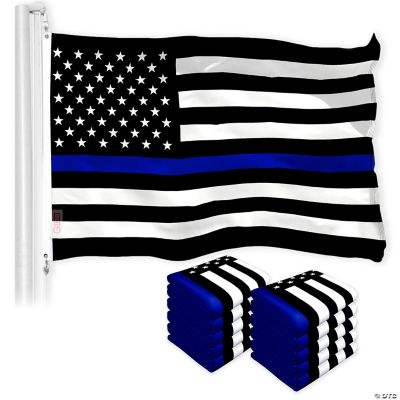 G128 - Thin Blue Line American Flag 3x5FT 10 Pack Printed 150D ...