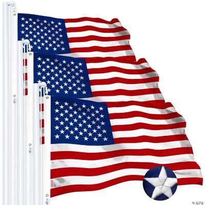 G128 - USA American Flag 2x3FT 3 Pack Embroidered Spun Polyester ...