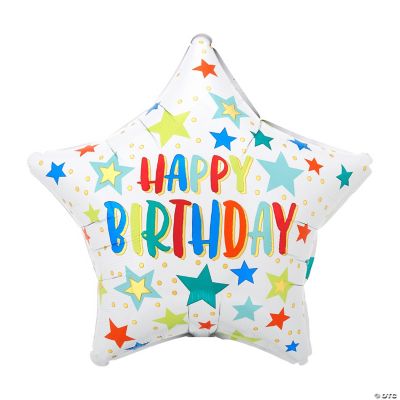 Star-Shaped Happy Birthday 19" Mylar Balloon | Oriental Trading
