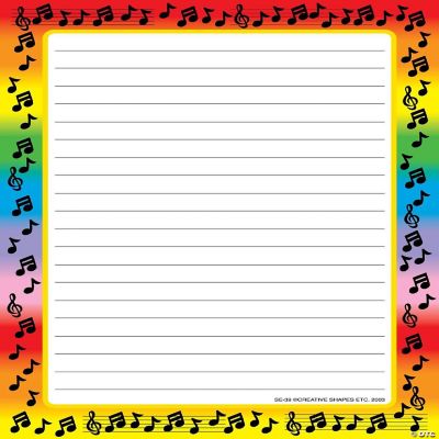 Creative Shapes Etc. - Large Notepad - Music Border / Lined | Oriental ...