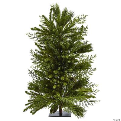 Nearly Natural Modern Decorative 26" Mixed Pine Tree