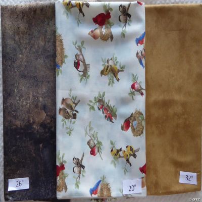 Birds Ombre Brown 2 Yards 6 Inches Cotton Fabric Last of the Best End ...