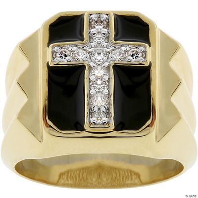 J Goodin Faceted Cross Cubic Zirconia Ring Size 9