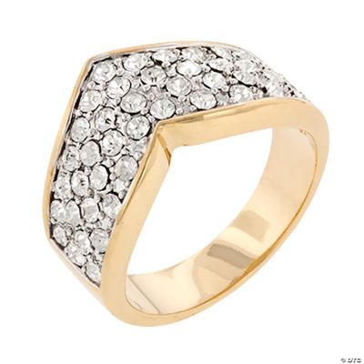 J Goodin Chevron Pave Crystal Ring Size 5