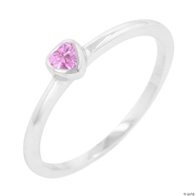J Goodin Mini Pink Heart Solitaire Ring Size 7