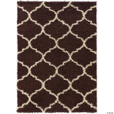 L'baiet Modern Indoor Rectangular Carpet, Pad, Mat Anabelle Brown Shag ...