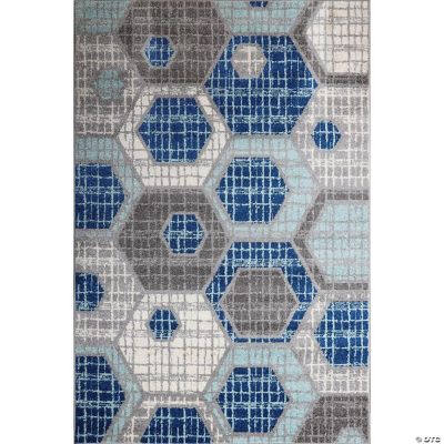 L'baiet Modern Indoor Rectangular Carpet, Pad, Mat Amoura Blue ...