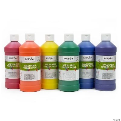 Handy Art Washable Finger Paint, Primary, Pint, Set of 6 | Oriental Trading