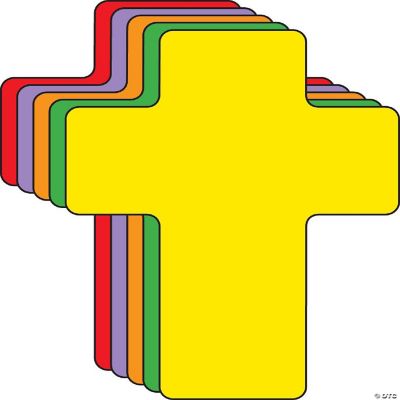 Creative Shapes Etc. - Cross Assorted Color Creative Cut-outs- 5.5"