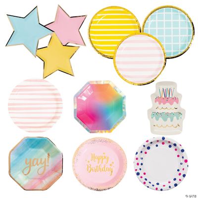 Bulk 128 Pc. Birthday Party Paper Plates Assortment