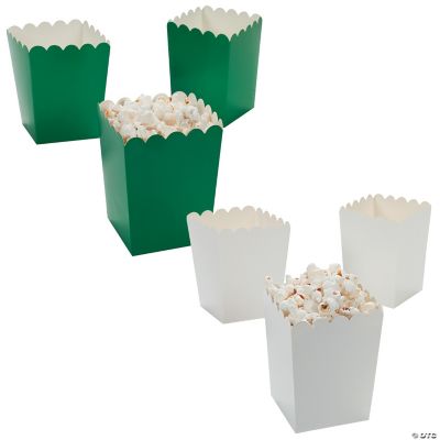 3" x 4" Bulk 48 Pc. Christmas Green & White Mini Cardstock Popcorn Box ...