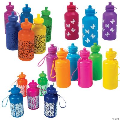 Vibrant Printed Water Bottle Assortment - 60 Pc. for Summer Fun ...