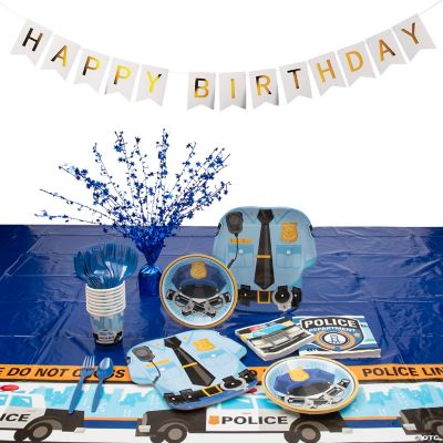 189 Pc. Police Party Tableware Kit for 24 Guests