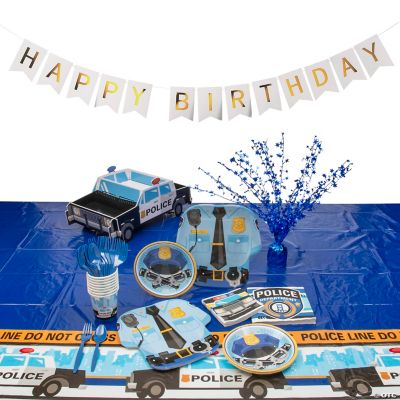 76 Pc. Police Party Deluxe Tableware Kit for 8 Guests