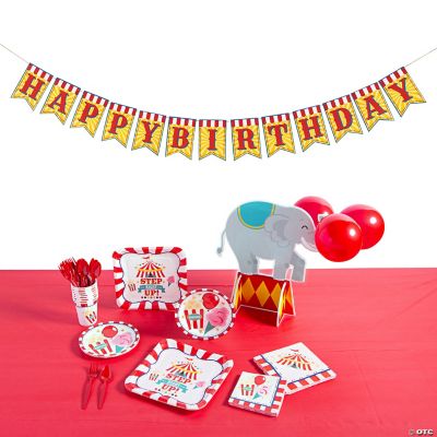 192 Pc. Carnival Birthday Disposable Tableware Kit for 24 Guests