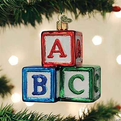 Old World Christmas #44161 ABC Blocks Glassblown Ornament | Oriental ...