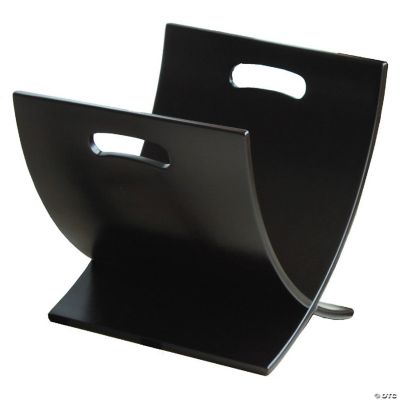 Oceanstar Contemporary Wooden Magazine Rack - Black | Oriental Trading