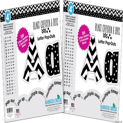 Barker Creek Black Chevron & Dots 4-inch Letter Pop-Outs, 510/Set ...