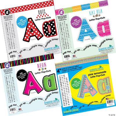 Barker Creek 4-inch Letter Pop-Outs Curated Collection (4 Designs ...