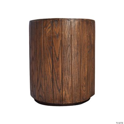 Vintage Home 13" Tall Round Wood Color Fiberstone Planter