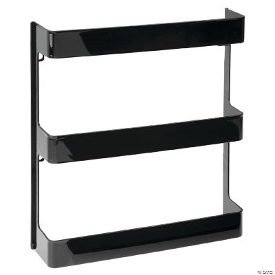 mDesign Large Wall Mount Vitamin Storage Organizer Shelf, 3 Tier - Black