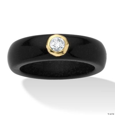 PalmBeach Jewelry 10K Yellow Gold Round Genuine Topaz Black Genuine ...