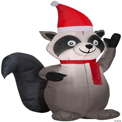 Gemmy Christmas Airblown Inflatable Raccoon 3.5 ft Tall Multicolored