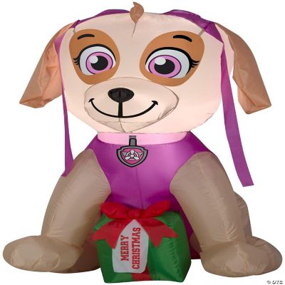 Gemmy Christmas Airblown Inflatable Inflatable Skye with Present 3 ft ...