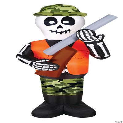 Occasions 7' Inflatable Skeleton Hunter, 7 ft Tall, Multicolored