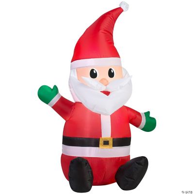 Gemmy Christmas Airblown Inflatable Outdoor Santa with Hat 3.5 ft Tall ...