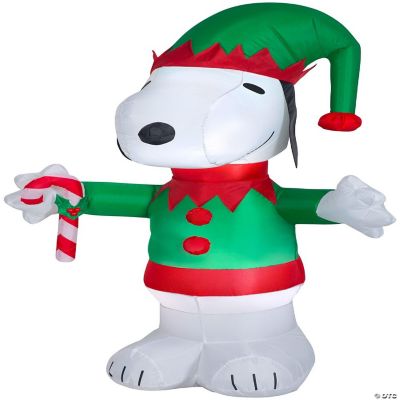 Gemmy Christmas Airblown Inflatable Snoopy as Elf Peanuts 5 ft Tall ...