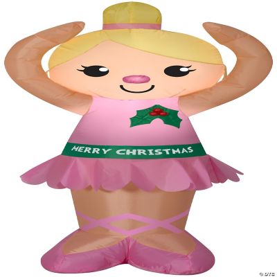Gemmy Christmas Airblown Inflatable Ballerina 4 ft Tall Multicolored