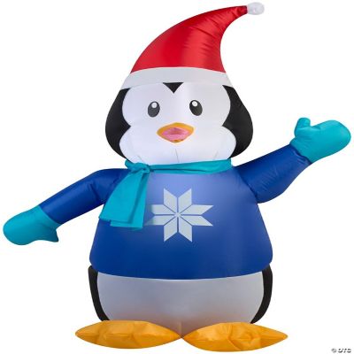 Gemmy Christmas Airblown Inflatable Outdoor Penguin in Sweater 3.5 ft ...