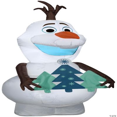 Gemmy Christmas Airblown Inflatable Olaf Holding Christmas Tree Disney ...