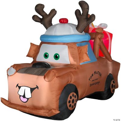 Gemmy Christmas Airblown Inflatable Mater with Reindeer Hat and Present ...