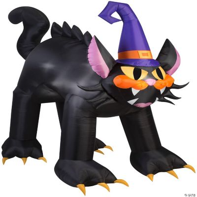 Gemmy Animated Airblown Scary Cat OPP 8.5 ft Tall black