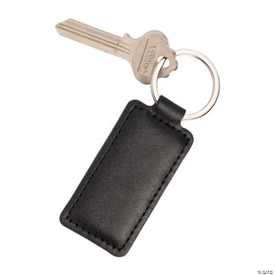 Black Faux Leather Keychains - 12 Pc. | Oriental Trading