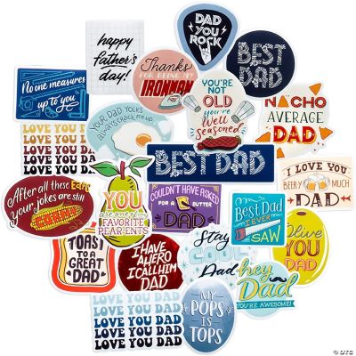 Navy Peony Witty Dad Quote Stickers | Oriental Trading
