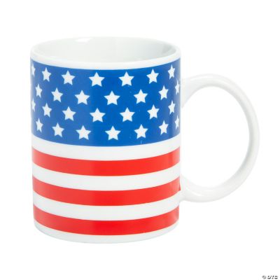 16 oz. USA Flag Reusable Ceramic Mug | Oriental Trading