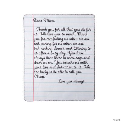 Mother’s Day Note Fleece Throw | Oriental Trading
