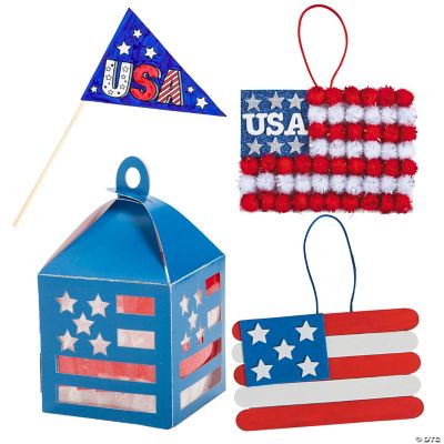 Bulk 48 Pc. All American Flags Craft Kit Assortment