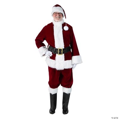 Men's Burgundy Velvet Santa Suit Costume | Oriental Trading