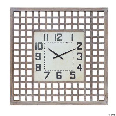 Melrose International Wood Grate Clock, 29 Inches | Oriental Trading